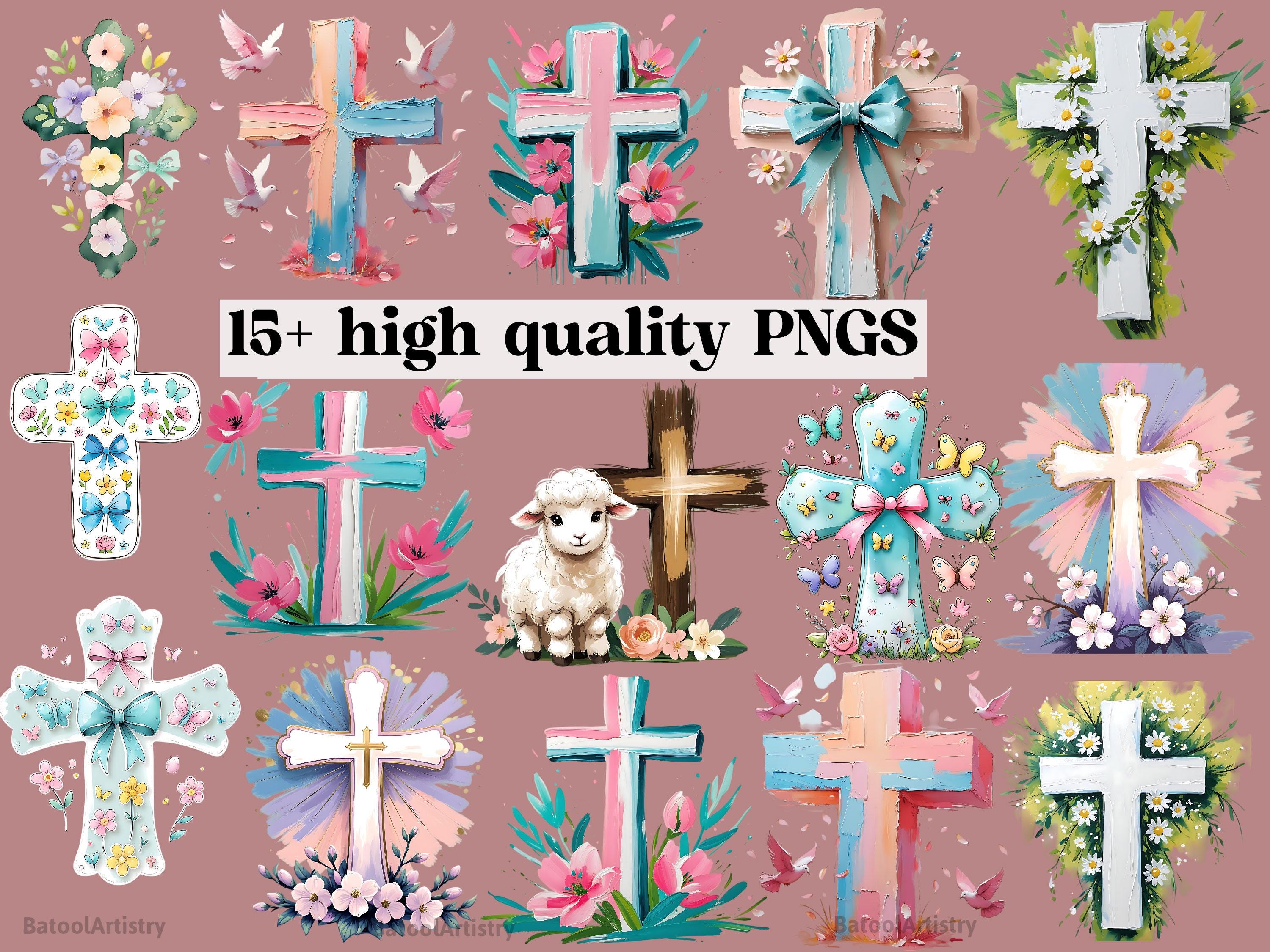 Christian Cross Clipart Cross Clipart Bundle Bow Cross Png Easter Png ...