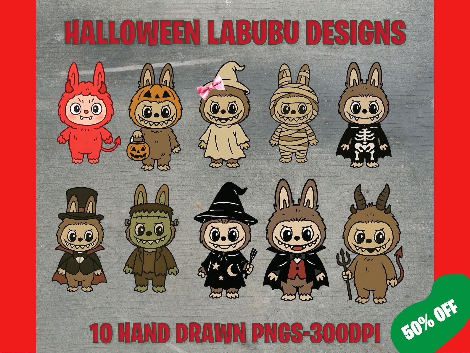 Labubu Halloween Clipart Kawaii Labubu Art Retro Halloween Labubu Png ...