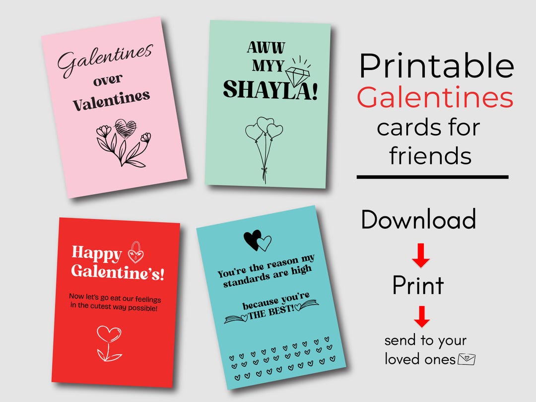 Printable Galentines Day Cards , Aesthetic Galentines Day Card ...