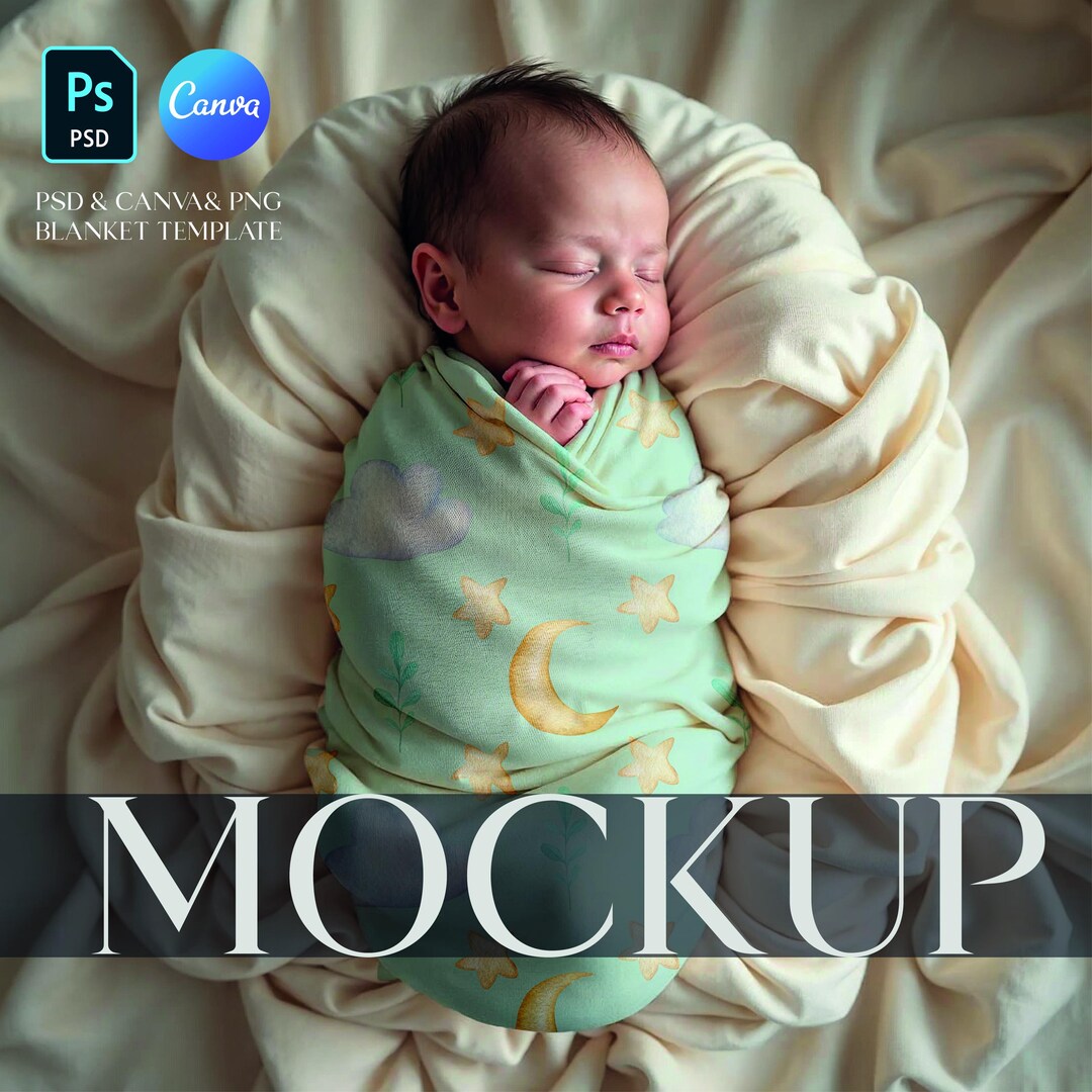 Baby Swaddle Blanket Mockup | Realistic Newborn Baby Texture Smart ...