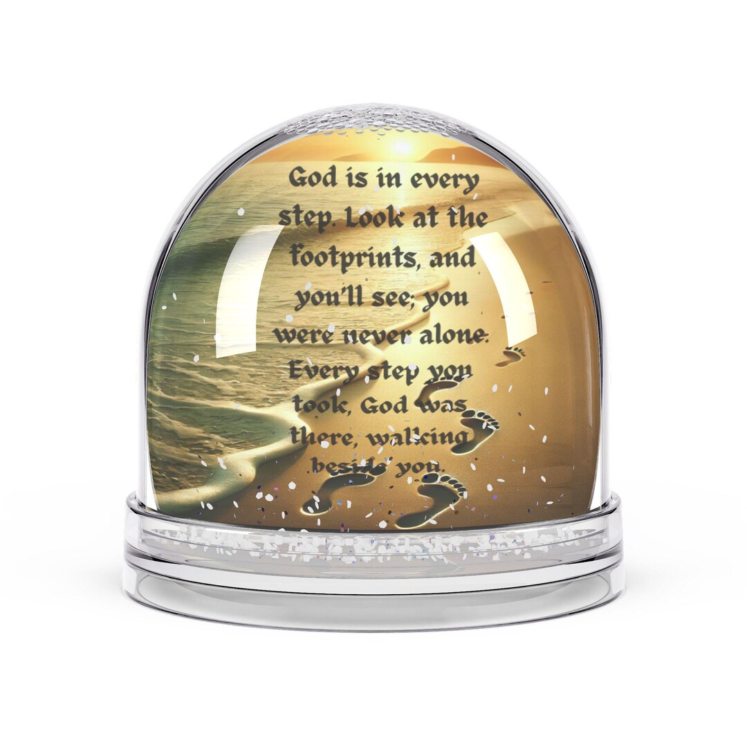 Religious God is in Every Step Snow Globe, Christian Inspirational ...