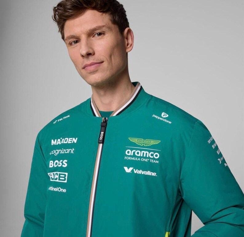 Team Racing F1 Aston Martin Aramco Bomber Style Sublimation Jacket Free ...