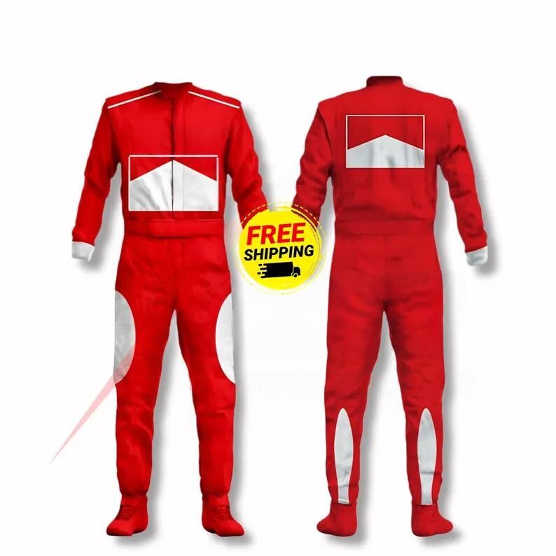 Red CIK/FIA Style Racing Suit for Men | Go Karting & Motorsport Overall ...