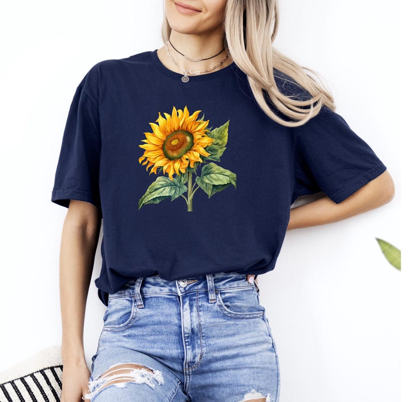 Sunflower DTF Transfer, Boho Floral Summer Apparel Design, High ...