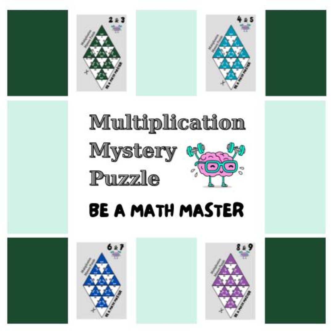 Multiplication Mystery Puzzle-be a Math Master (operation Methematics ...