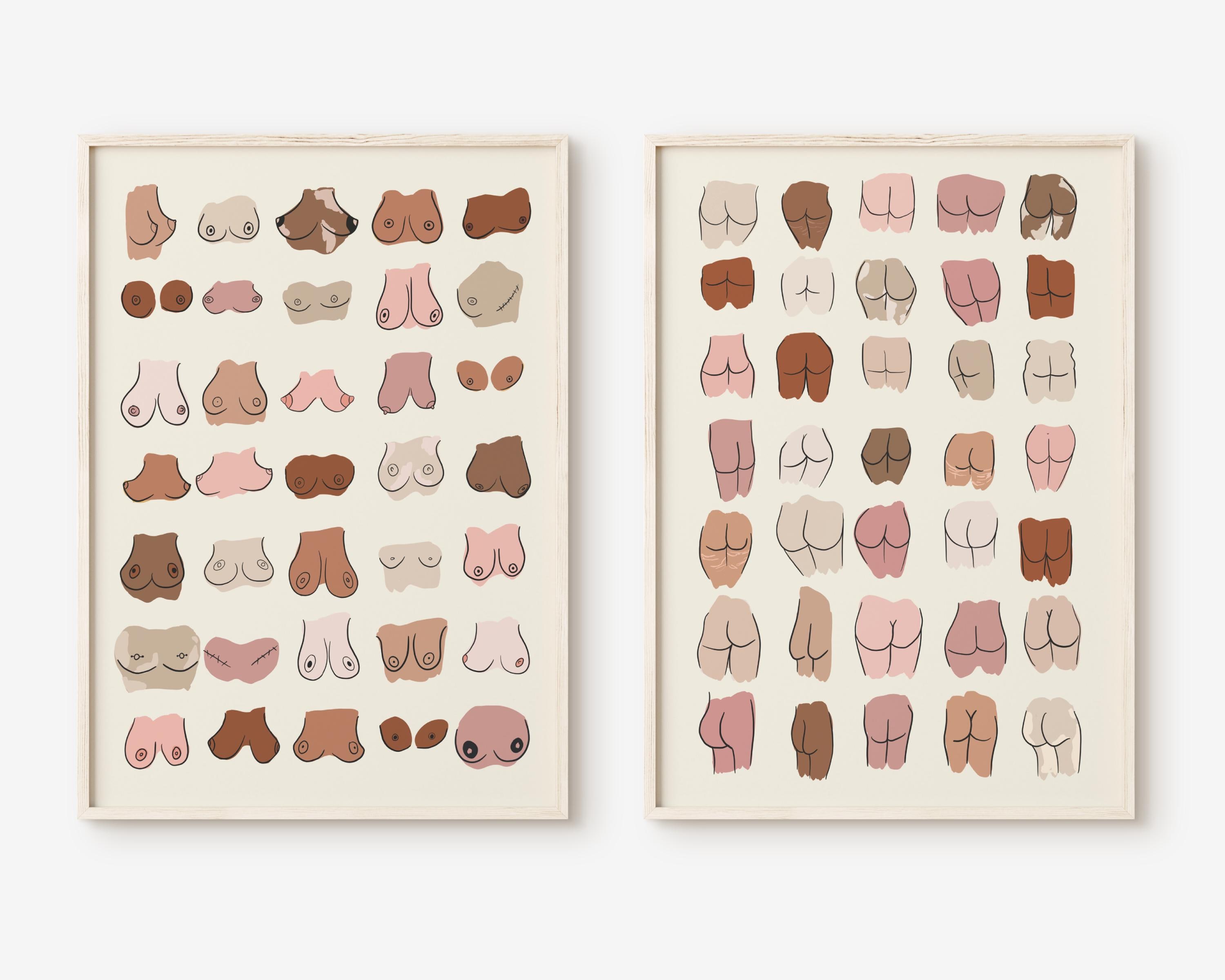 Body Positivity Art Print Set, Female Form Diversity (digital Download ...
