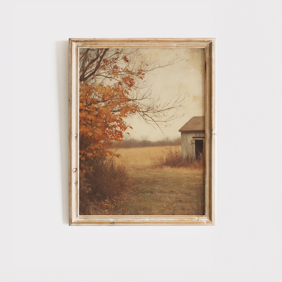 Autumn Barn Landscape Print, Rustic Farmhouse Wall Art (digital Art) - Etsy