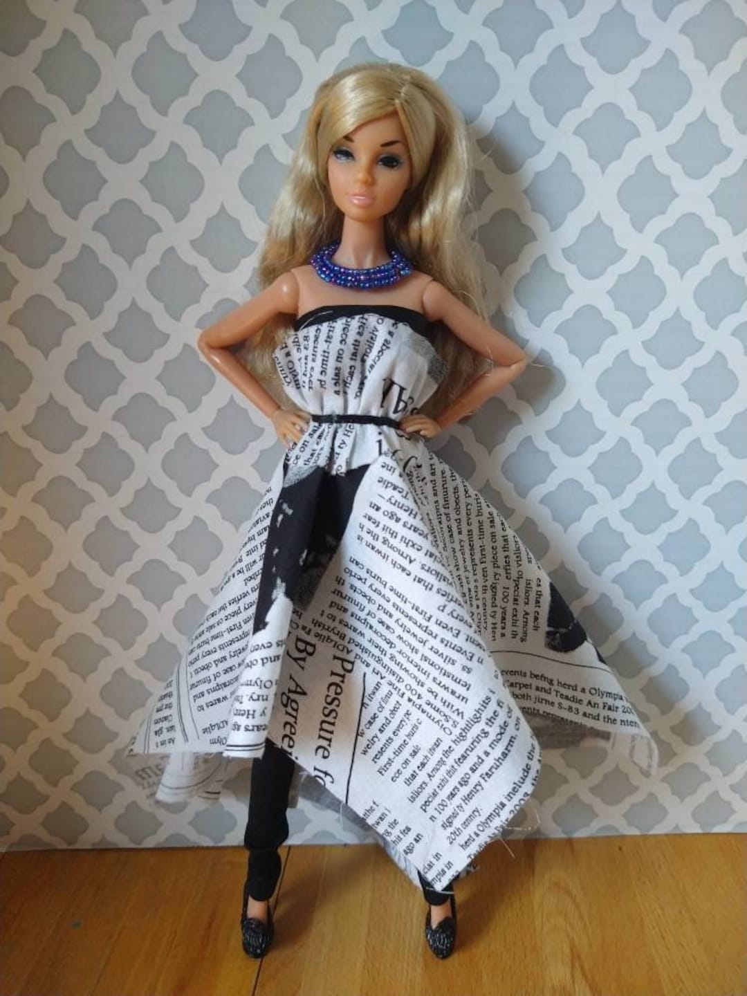 OOAK 3-piece newsprint Outfit for 12 Fashion - Etsy