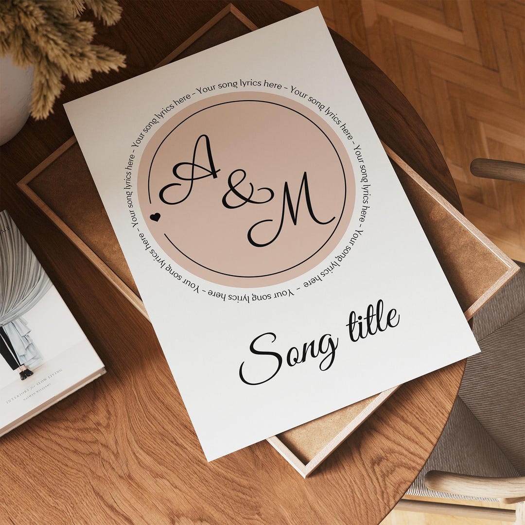 Custom Song Lyrics Printable | Personalized Lyrics Poster | Music Wall ...