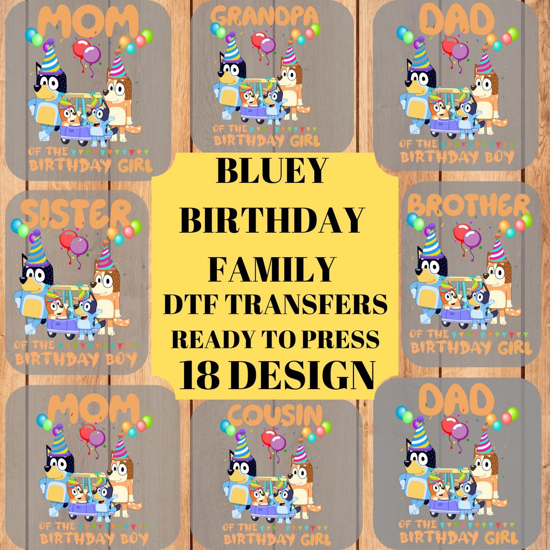 It's My Birthday Blue DTF, Blueey and Binngo Tee Dtf,blue Birthday Tee ...
