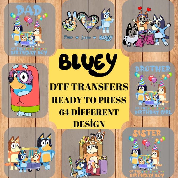Bluey Heat Transfer - Etsy