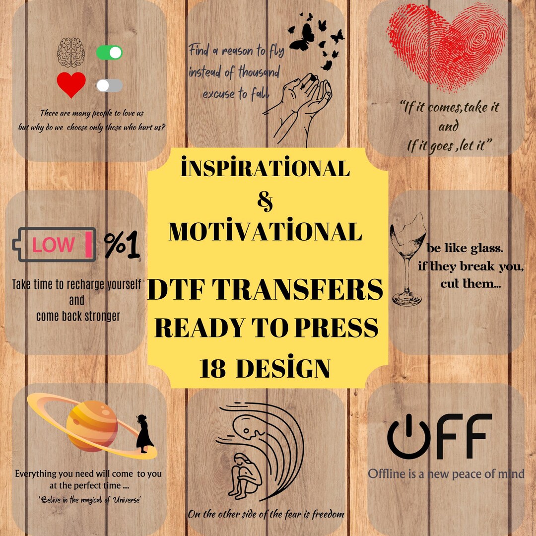 DTF Transfers,ready to Press DTF,DTF Print, Inspirational Quotes Dtf ...