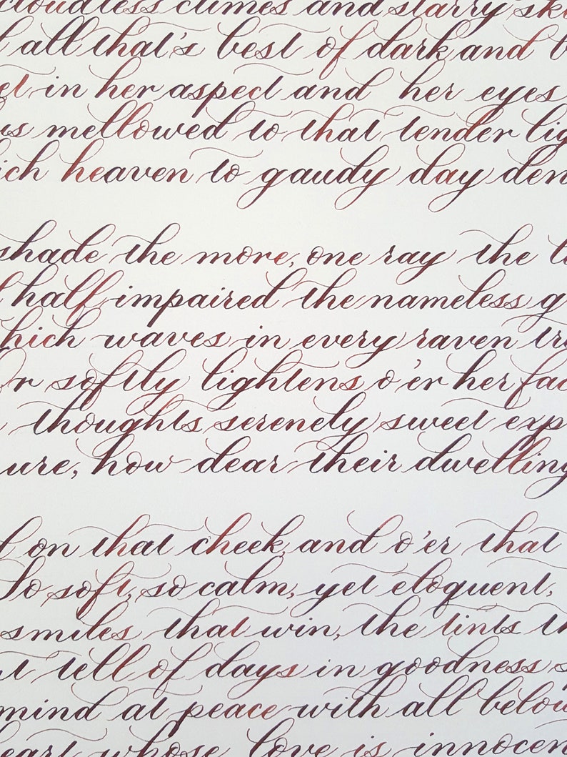 Custom Calligraphy Poem Calligraphy Love Letter Calligraphy | Etsy