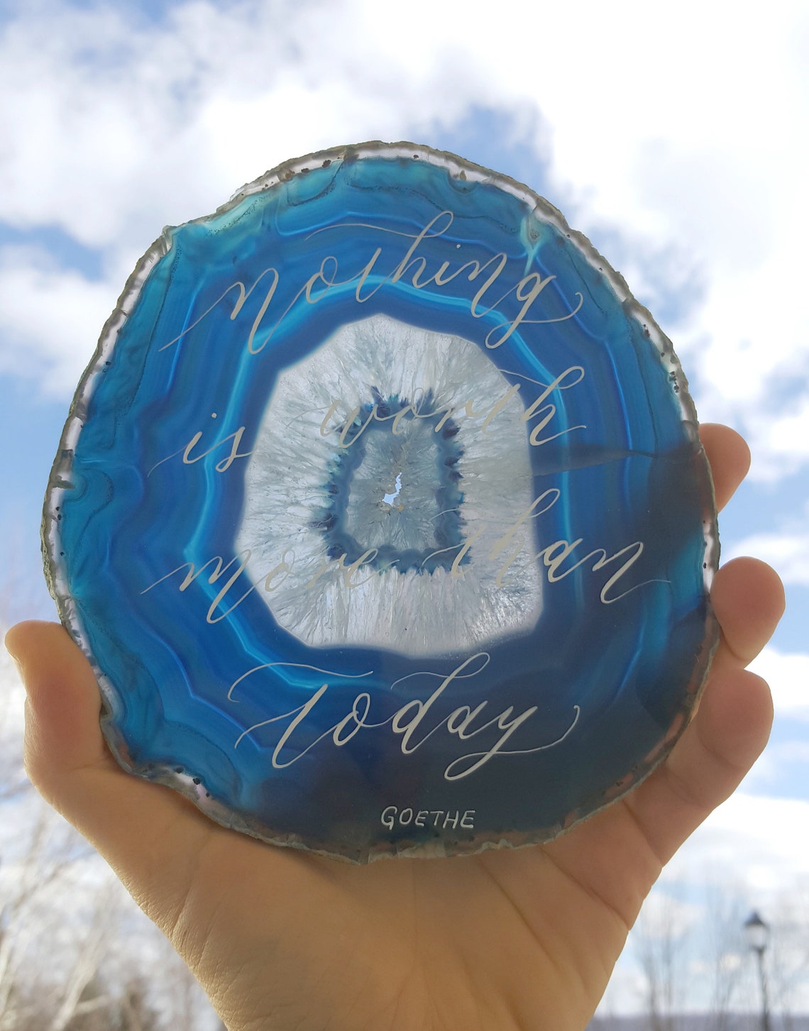 Custom Calligraphy on Agate Custom Calligraphy Poem Love | Etsy