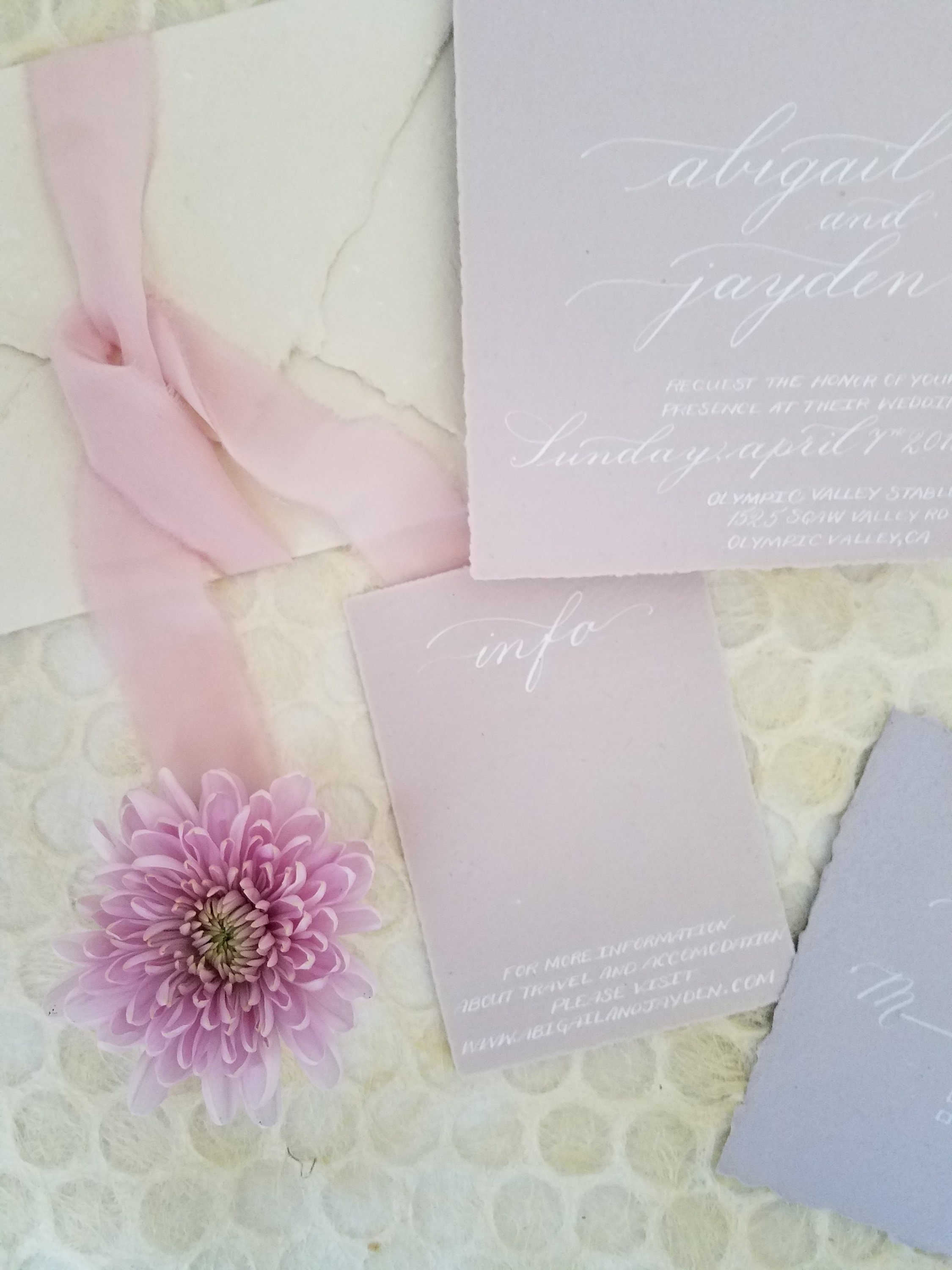 Modern Handwritten Calligraphy Wedding Invitations Minimal | Etsy