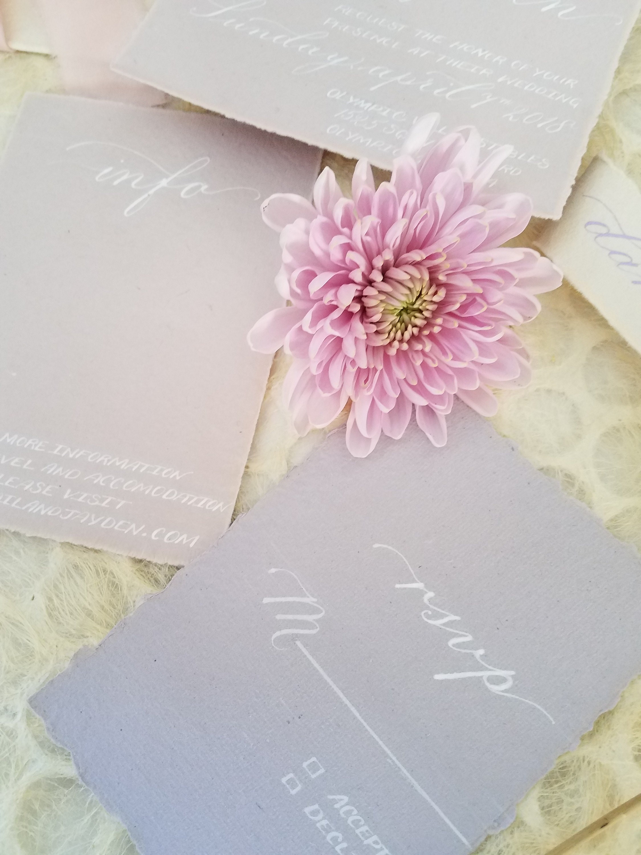 Modern Handwritten Calligraphy Wedding Invitations Minimal | Etsy