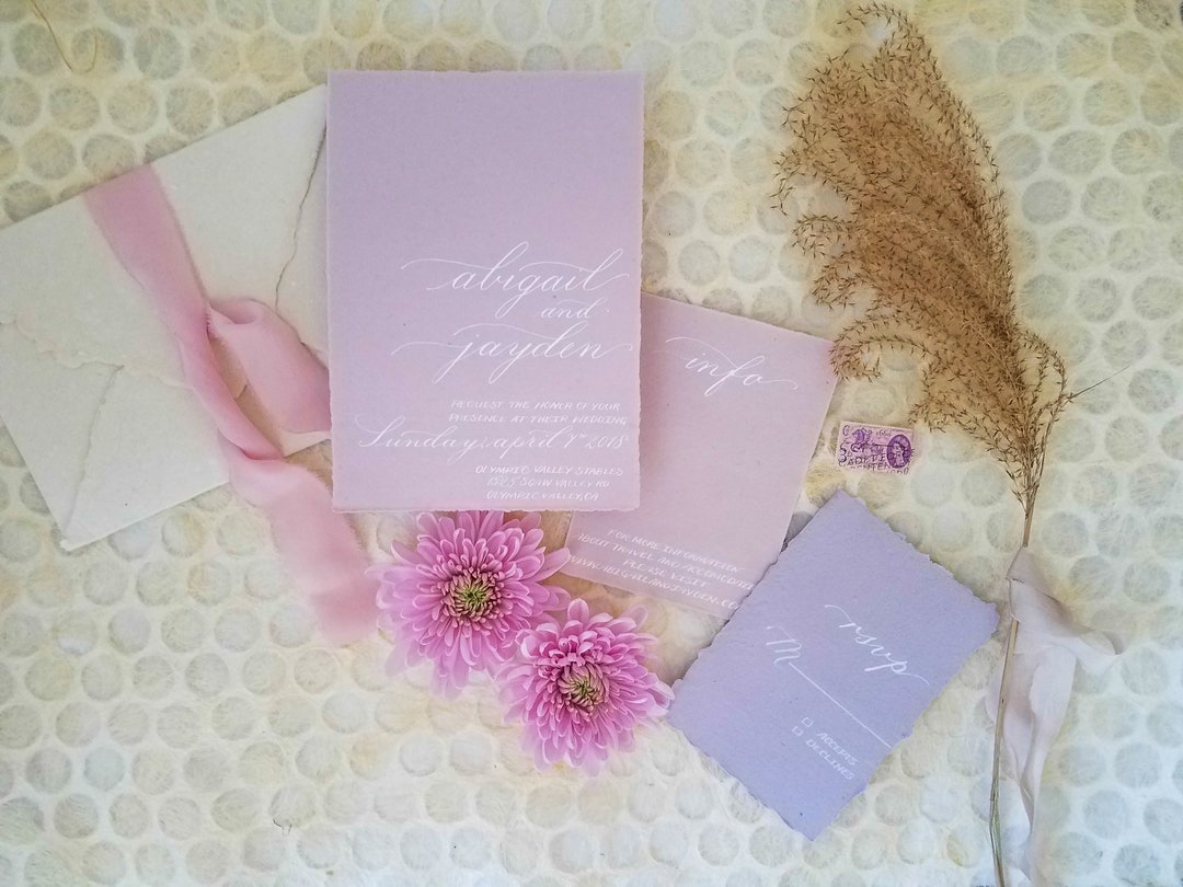 Modern Handwritten Calligraphy Wedding Invitations Minimal - Etsy