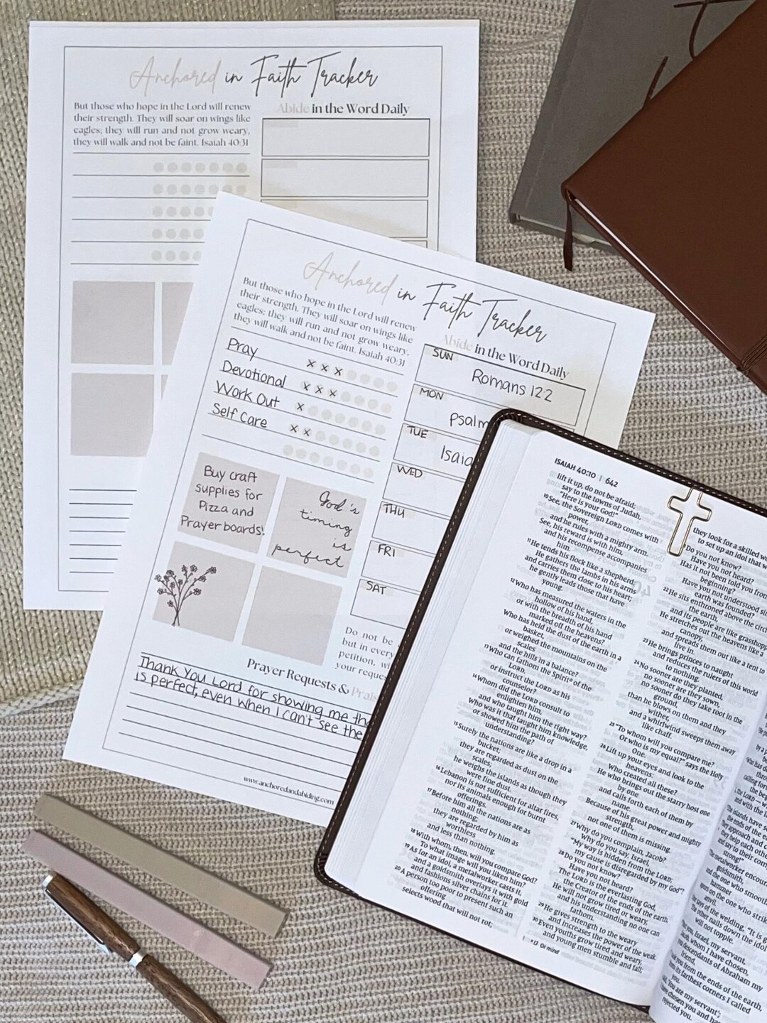 Anchored in Faith Tracker | Printable Faith Growth Tracker | Bible ...