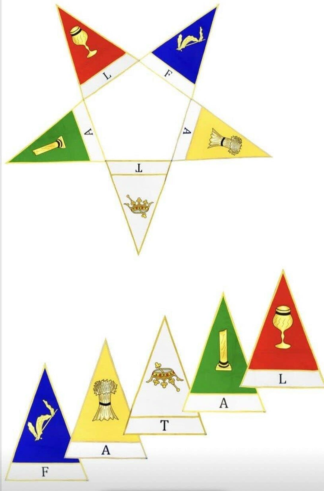 OES Order of Eastern Star Embroidered 5 Arms of Star (flags Banners ...