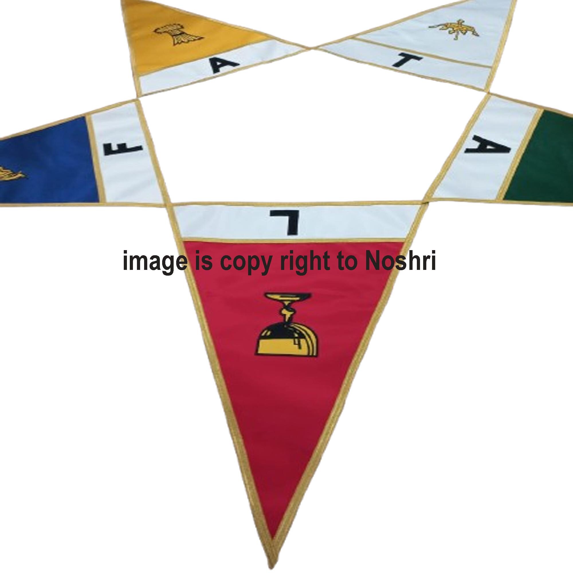 OES Order of Eastern Star Embroidered 5 Arms of Star (flags Banners ...