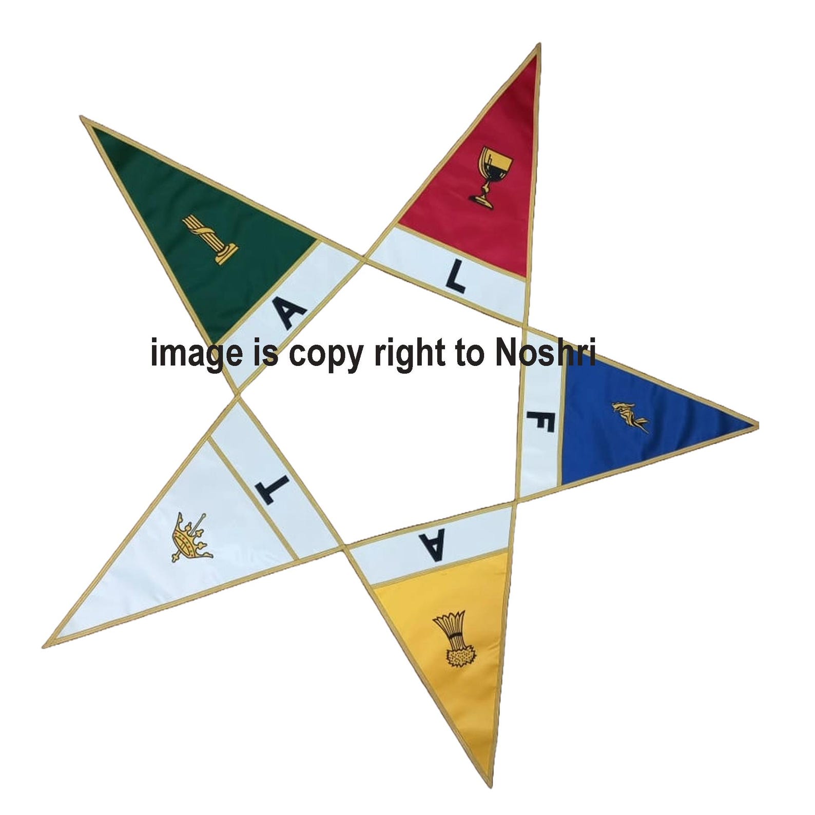 OES Order of Eastern Star Embroidered 5 Arms of Star (flags Banners ...