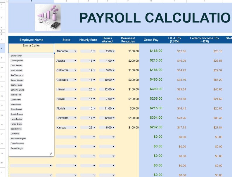 Spreadsheet Template, Excel Templates, Payroll Tracker, Payroll ...