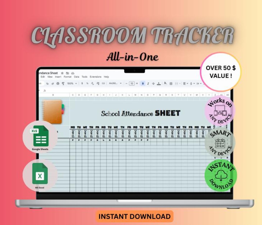 Attendance Tracker Template: Printable Homeschool & Classroom Record ...