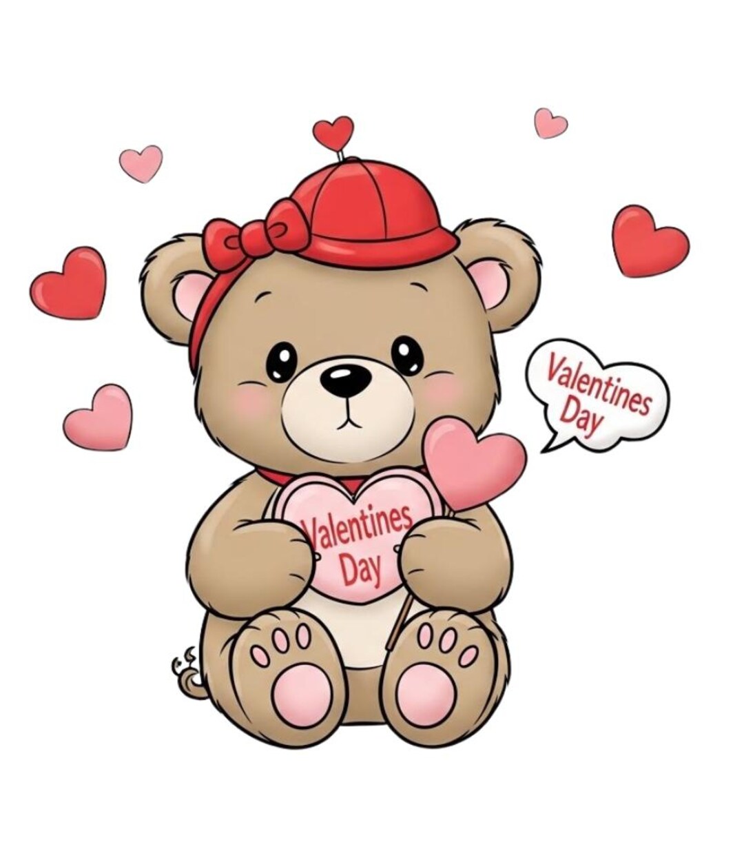 Teddy Bear Valentine Clipart - Cute Bear PNG With Valentine Elements - Etsy
