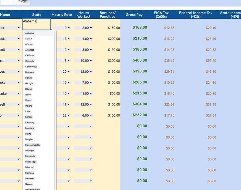 Spreadsheet Template, Excel Templates, Payroll Tracker, Payroll ...