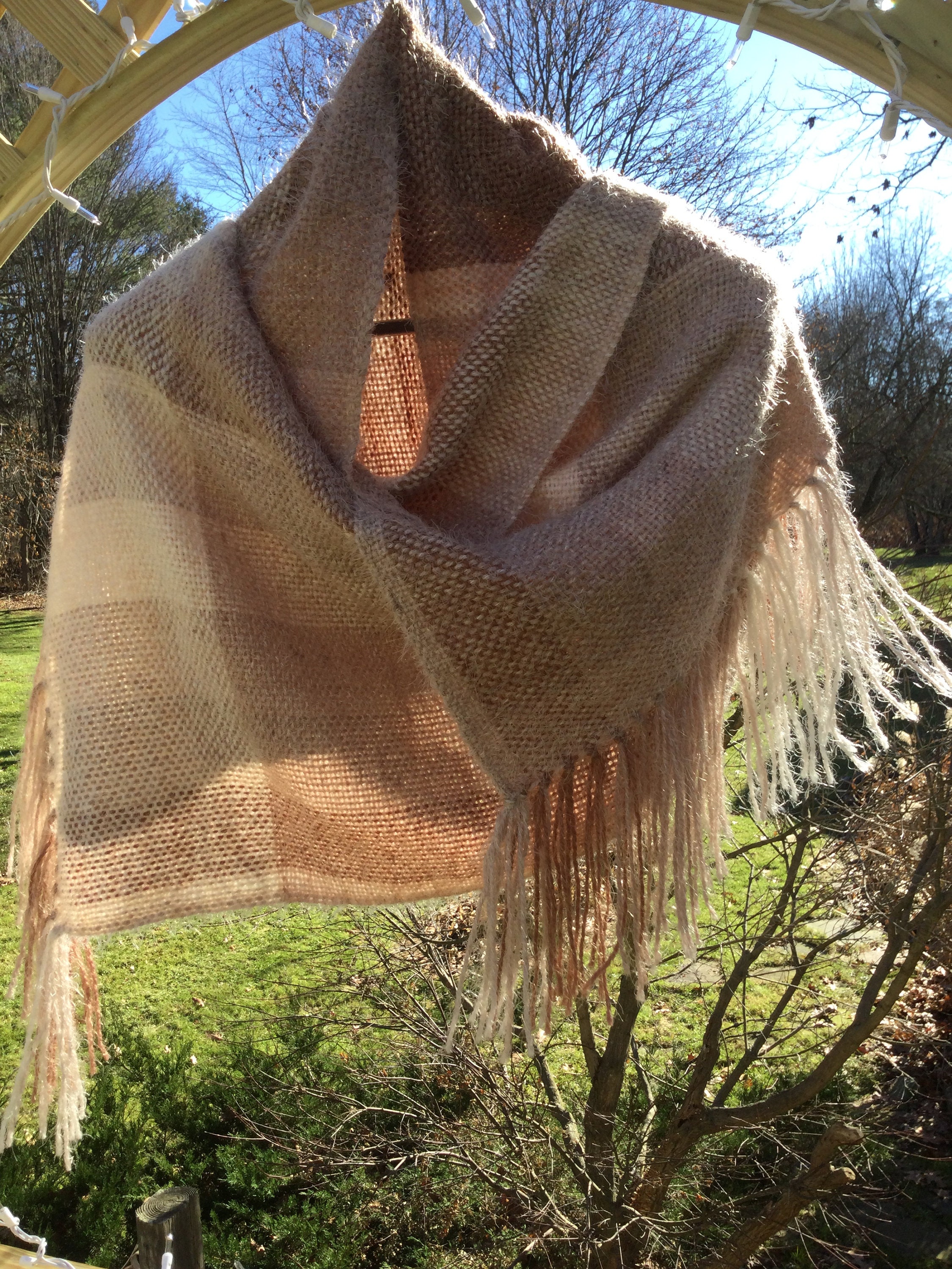 Handwoven Shawl Scarf in Neutral Colors Tan Beige Wrap Gift - Etsy