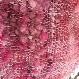 Shades of Pink Art Yarn Handwoven Shawl One of a Kind Hand Spun Yarn - Etsy