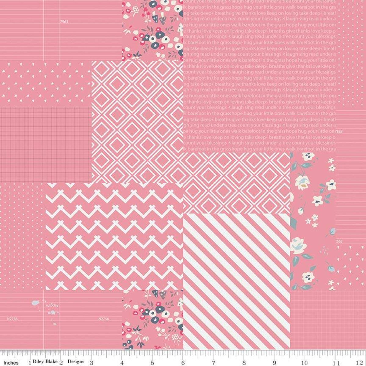 Pink Quilt Fabric by the Yard or Fat Quarter Someday Graphic | Etsy