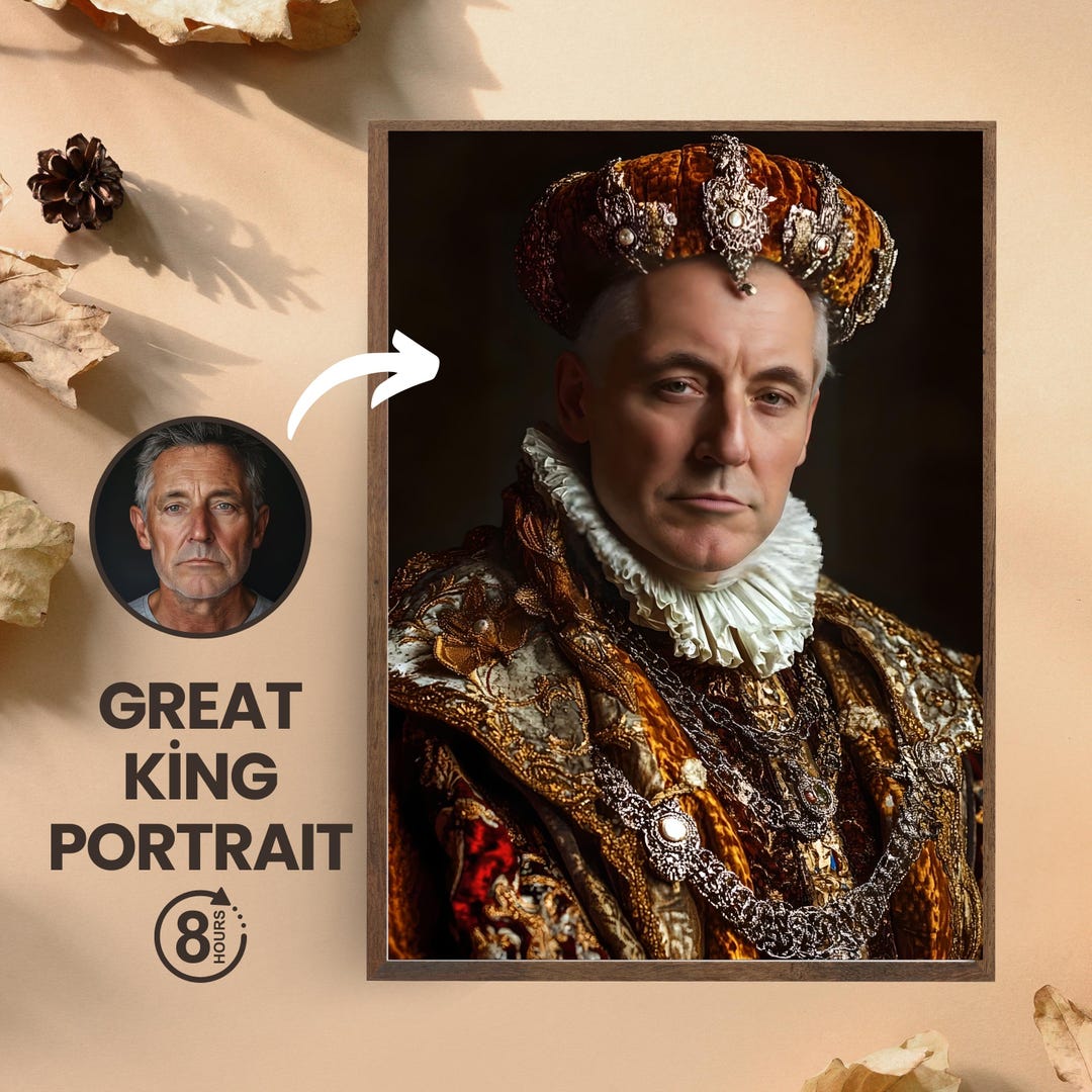 Custom Great King Portrait From Photo | Renaissance Portrait | Canvas ...