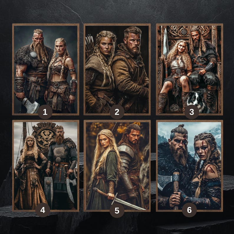 Custom Viking Couple Portrait From Photo | Personalized Norse Art ...