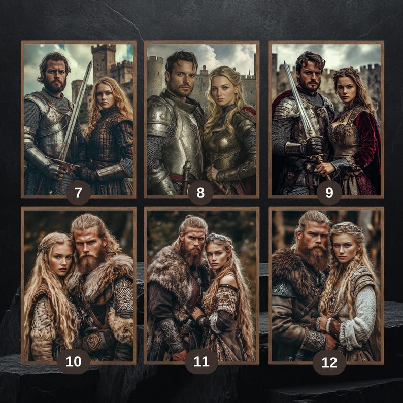 Custom Viking Couple Portrait From Photo | Personalized Norse Art ...