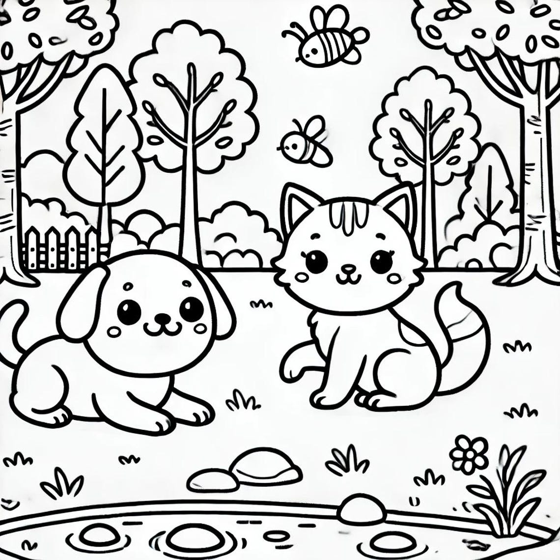 Printable Cute Animal Coloring Pages for Kids – Fun Digital Download ...