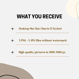 Desk Mat Size Chart Mockup, 5 Styles, Guide Mousepad Mockup Size Chart ...
