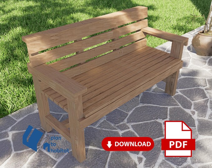 DIY Outdoor Bench Plan PDF ,easy Buildng Bench Project, Rustic Bench ...