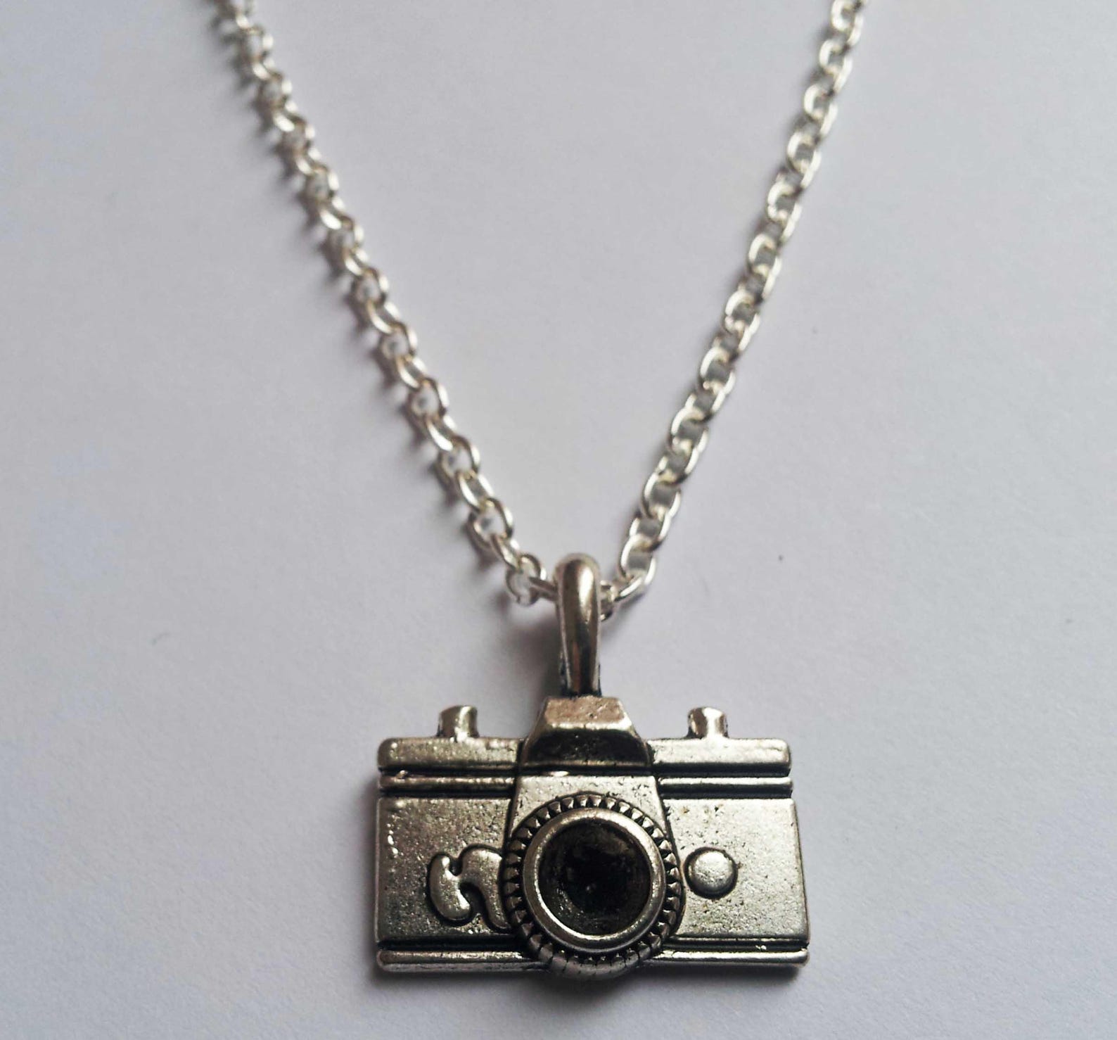 Camera Necklace, Silver Plate Photographer Necklace, Student, Geek Chic ...