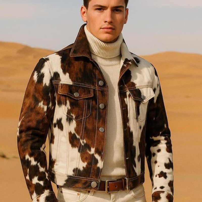 Cow Print Jacket - Etsy