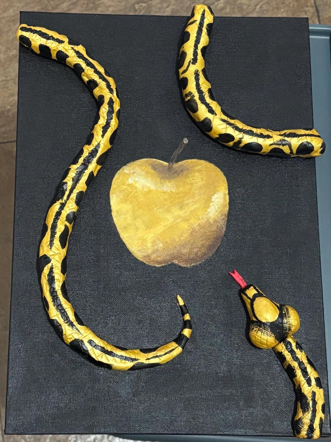 The Golden Snake – 3D Acrylic Painting on Canvas - Etsy