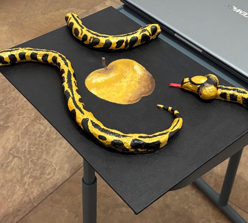 The Golden Snake – 3D Acrylic Painting on Canvas - Etsy