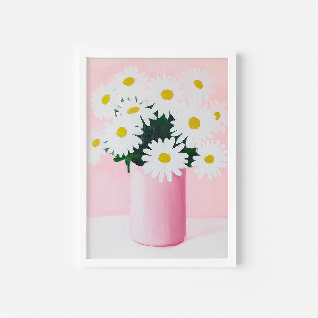White Daisies in a Vase | Daisy Floral Art Print | Impressionist Daisy ...