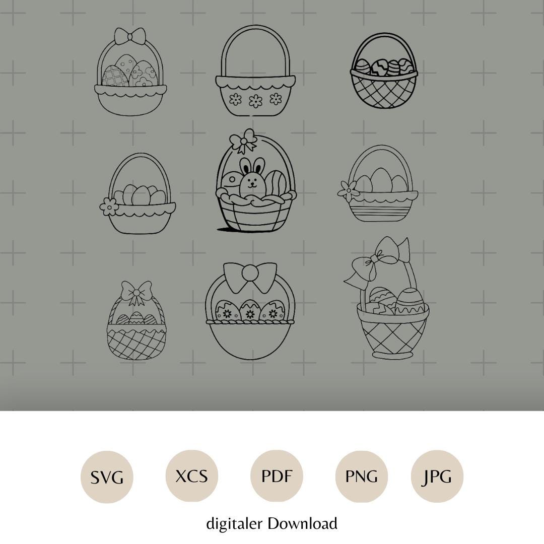 Easter Baskets Set Plotter File SVG - Etsy