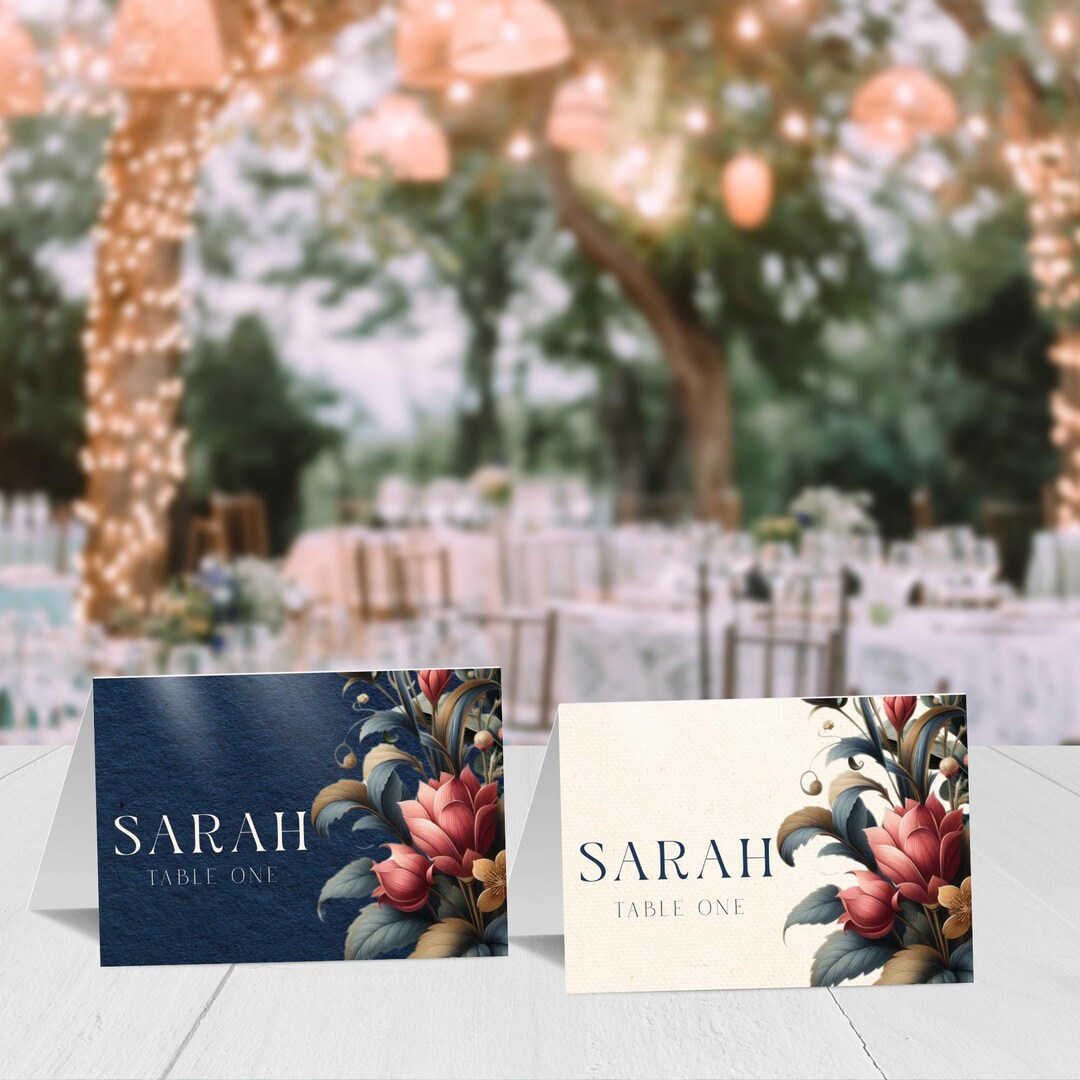 Place Card Template Set | Folded Name Cards Light and Dark Set | Dutch ...