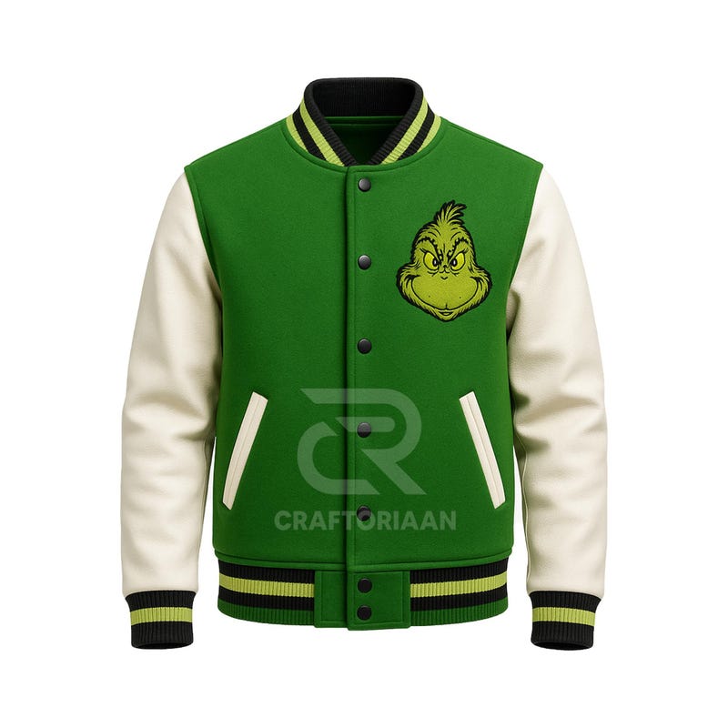 Grinch Bomber Jacket - Etsy UK