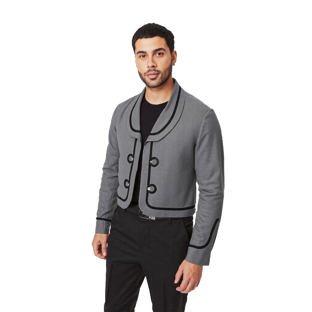 Men 80s Mexican Jacket Vintage Cotton Jacket Men Vaquero Horse Riding ...