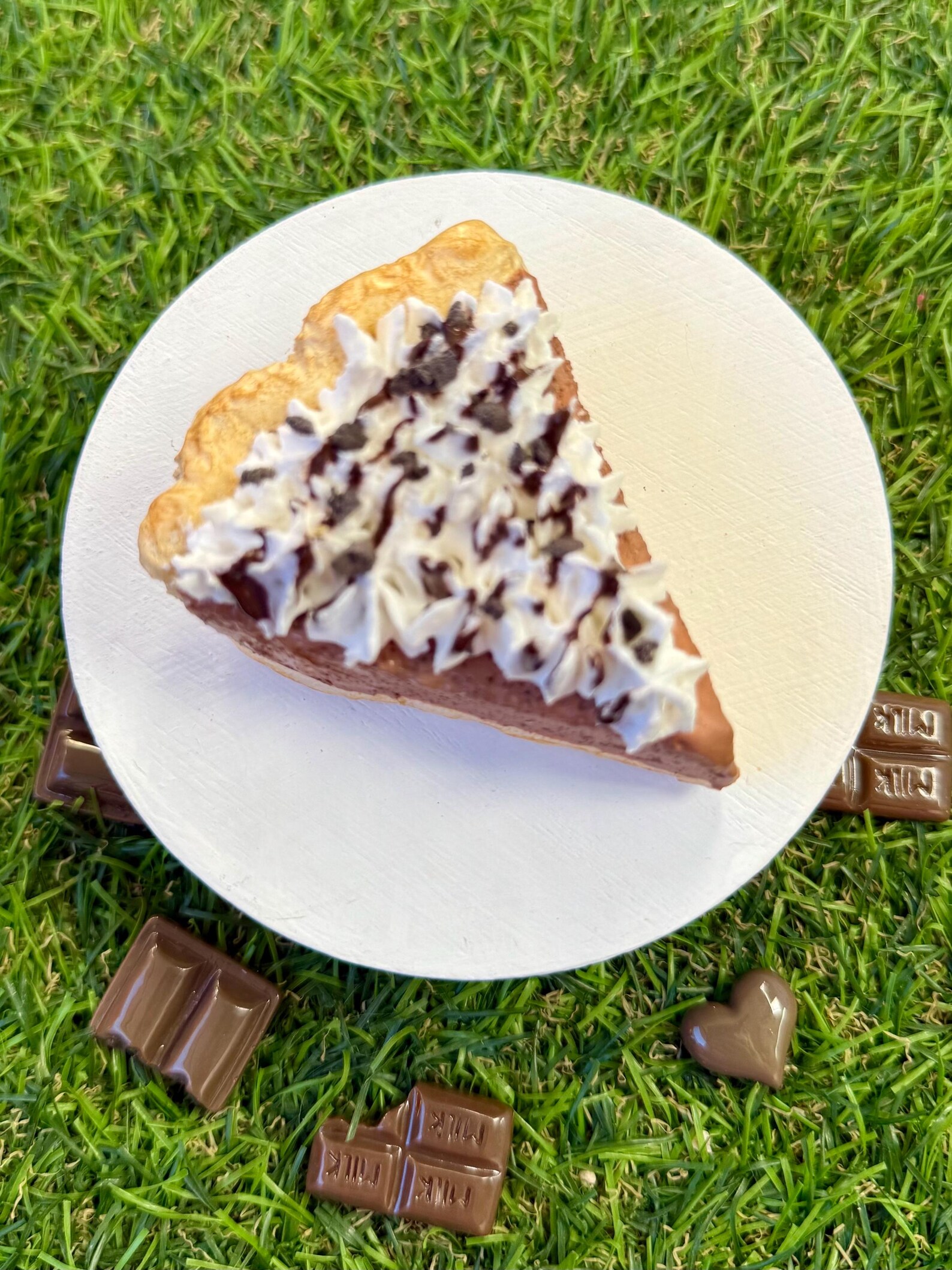 Fake Chocolate Cream Pie Slice: Miniature Resin Food Decor - Etsy