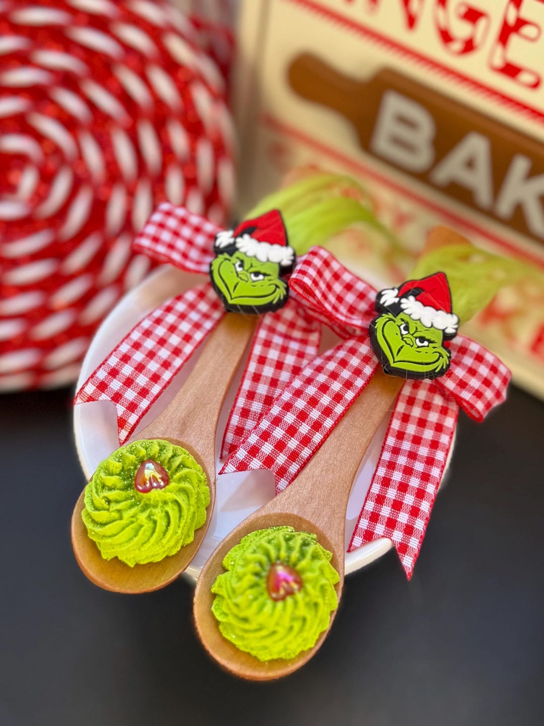Fake Grinch Frosting Spoon: Christmas Tiered Tray Decor - Etsy