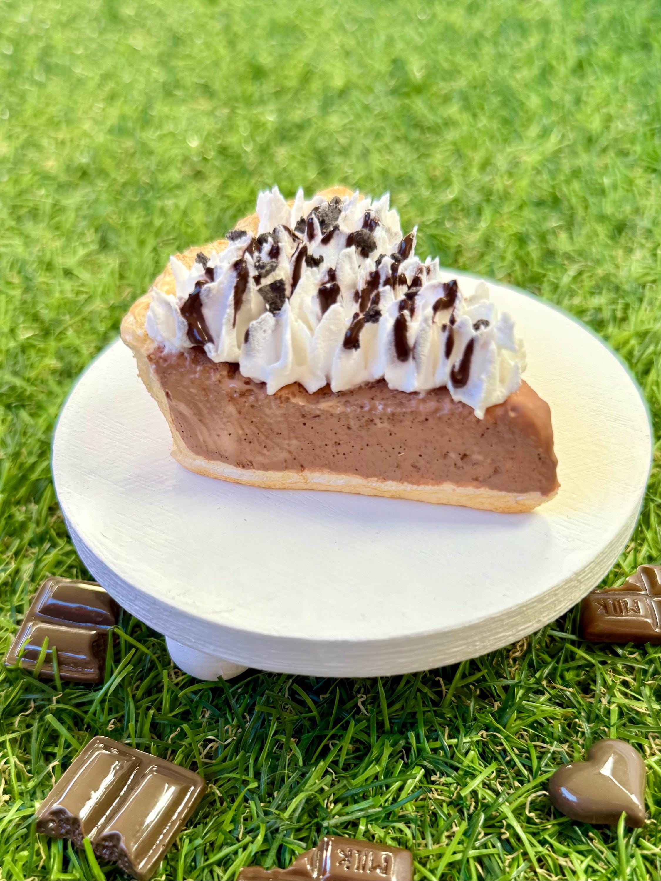 Fake Chocolate Cream Pie Slice: Miniature Resin Food Decor - Etsy